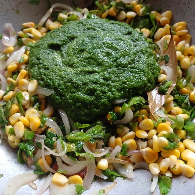 Palak Pulao With Sweet Corn | Corn and Spinach Rice - Seasonal Flavours